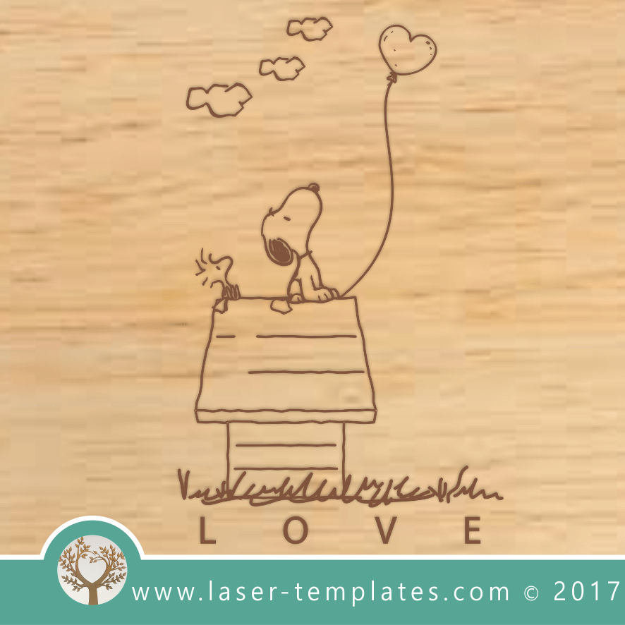 Laser Cut Love Snoopy Engrave Template, Download Vector Designs ...