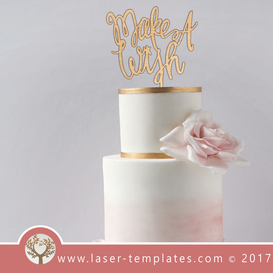 Laser Cut Cake Topper Template, Download Vector Designs. – Laser Ready ...