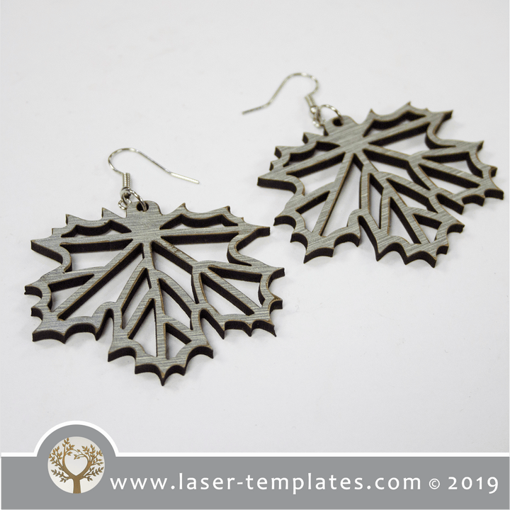 Laser cut template Maple Leaf Earrings – Laser Ready Templates