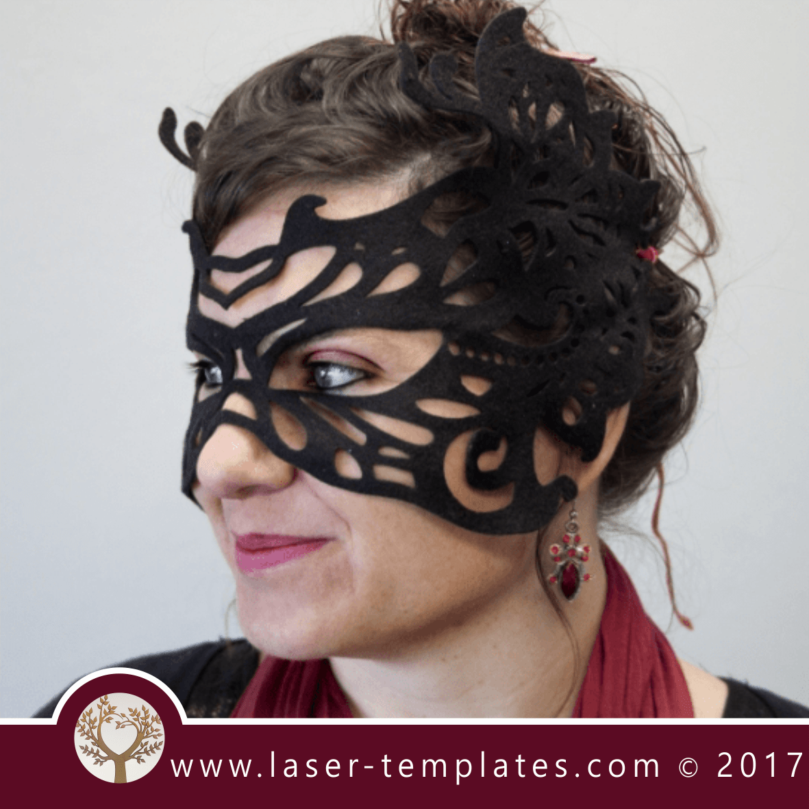 Laser Cut Masquerade Mask Template BLACK Series Women's Laser Cut