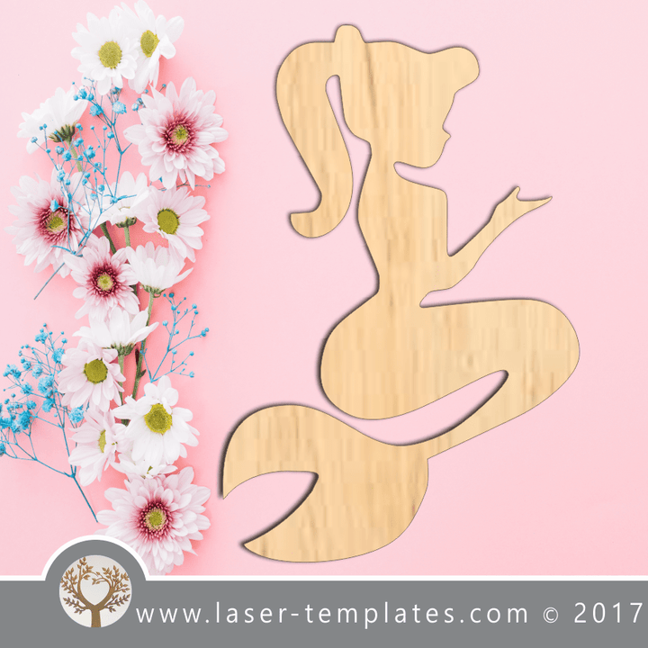 Mermaid Laser Cut Template Wall Art, Download Vector Designs. – Laser ...