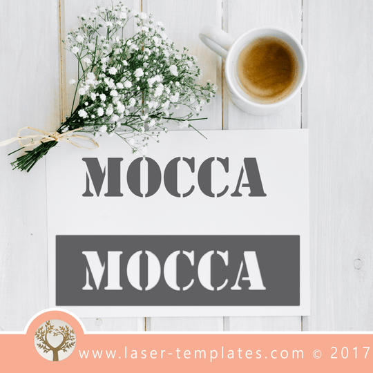 Laser Cut Mocca Stencil Template, Download Laser Ready Vectors Online ...