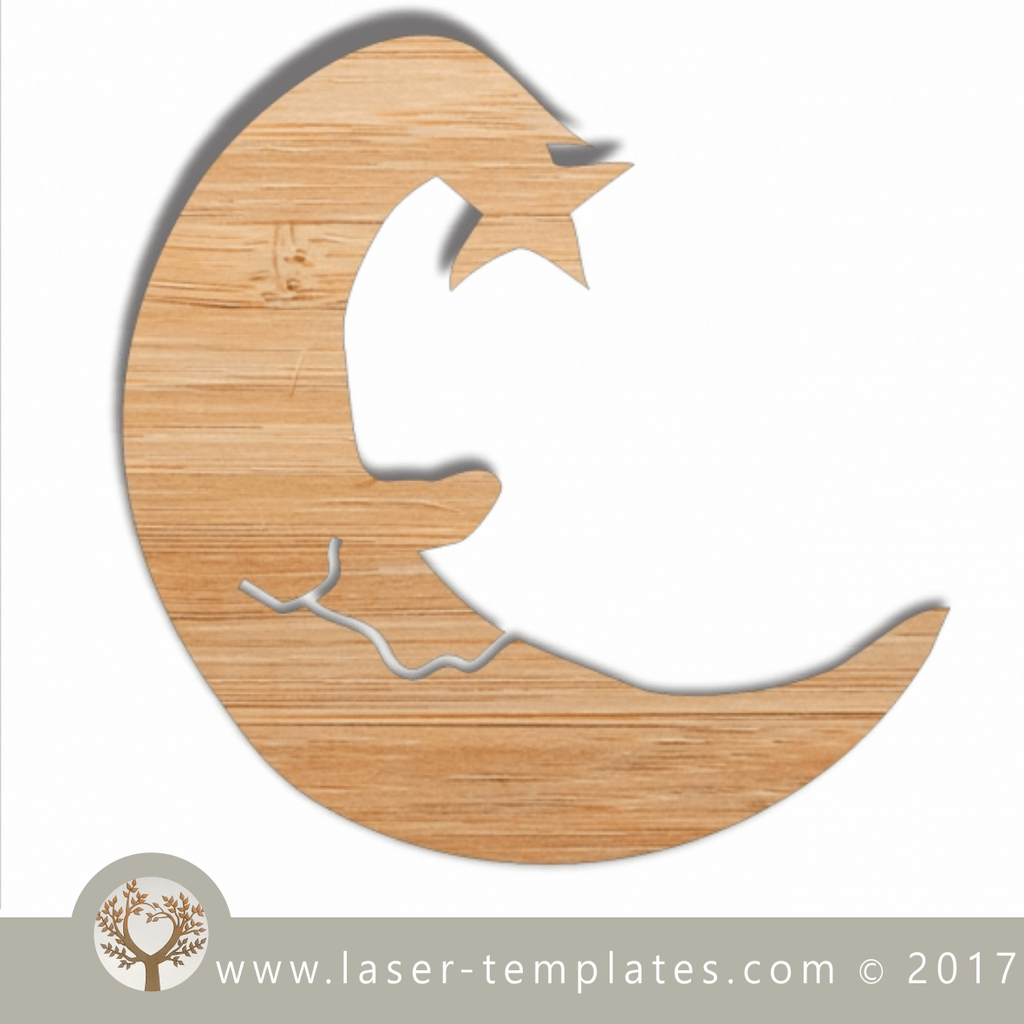 Moon Laser cut template, download pattern, design. – Laser Ready Templates
