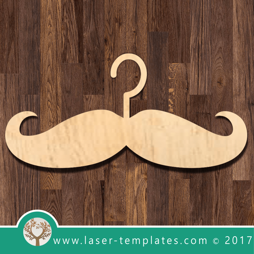 Laser Cut Moustache Hanger Template, Download Laser Cut Designs ...