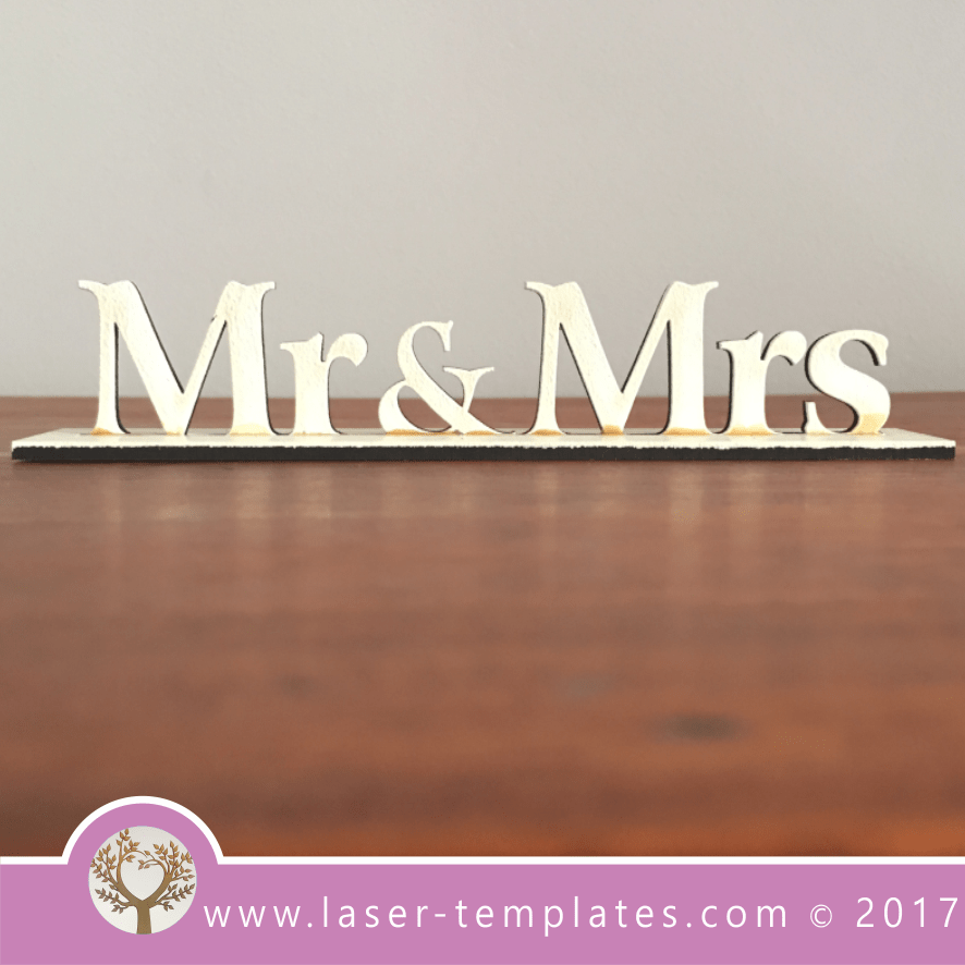 Laser Cut Mr & Mrs Sign Template, Download Vector Designs Online ...