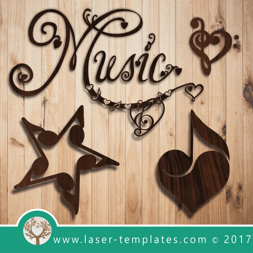 Laser Cut Music Template, Download Laser Ready Vector Designs Online ...