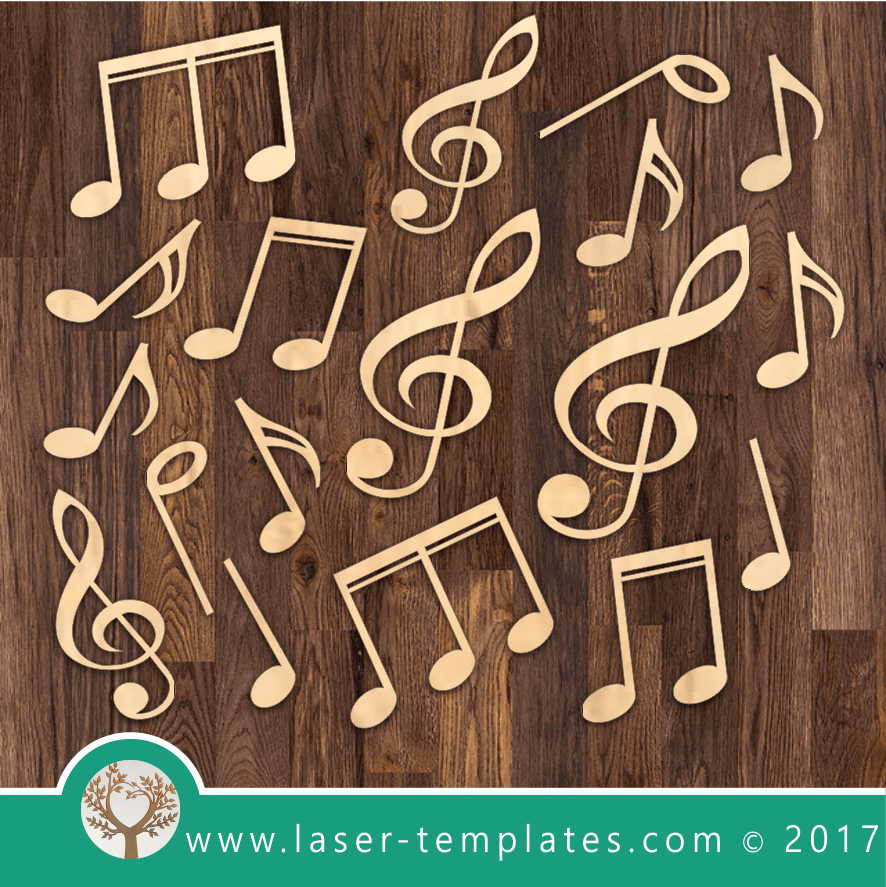 Laser Cut Music Notes Template, Download Laser Ready Vector Designs ...