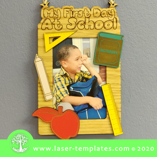 Laser Cut Template My First Day Photo Frame – Laser Ready Templates