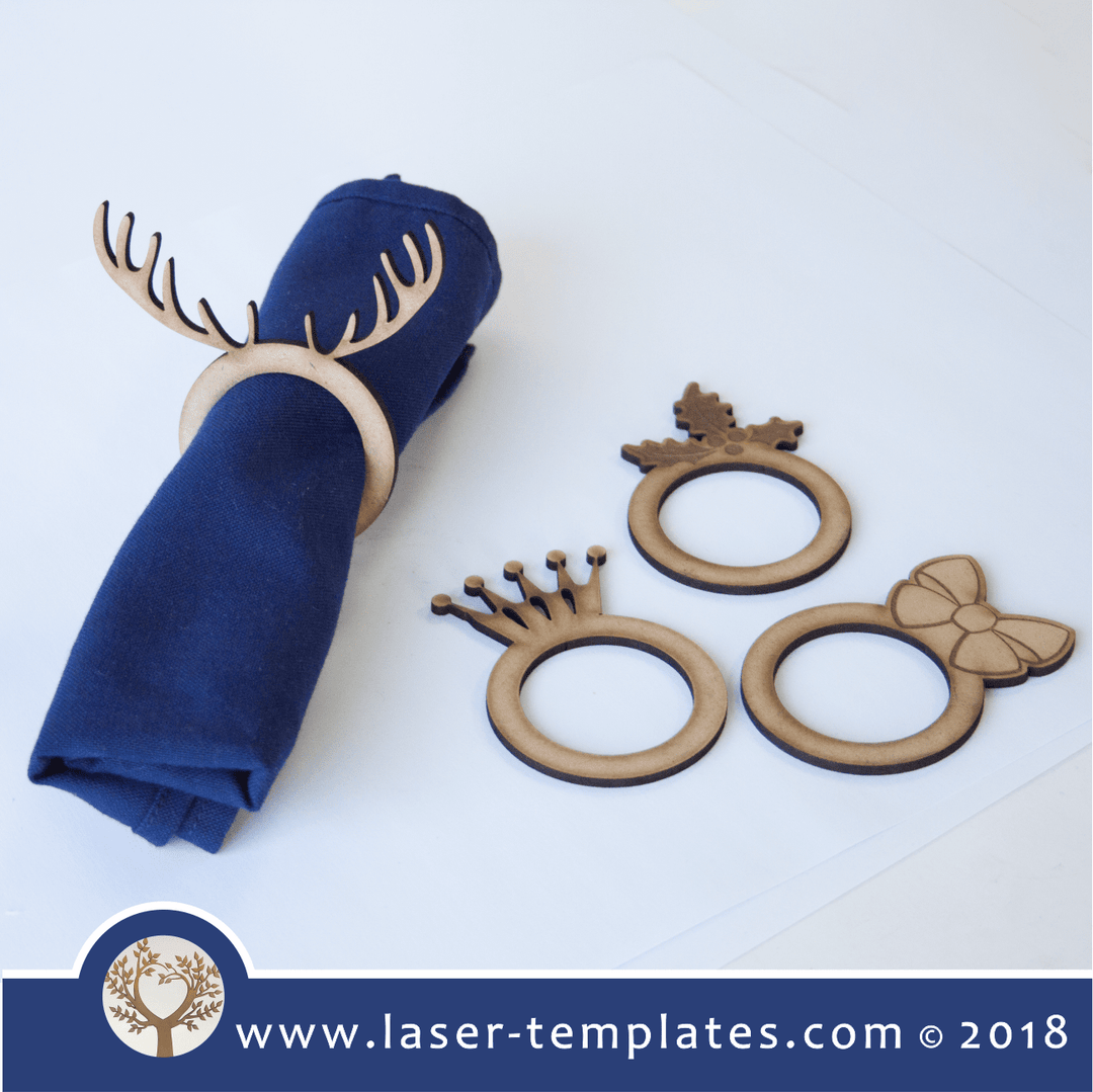 Laser cut templates Napkin Ring Set Christmas – Laser Ready Templates