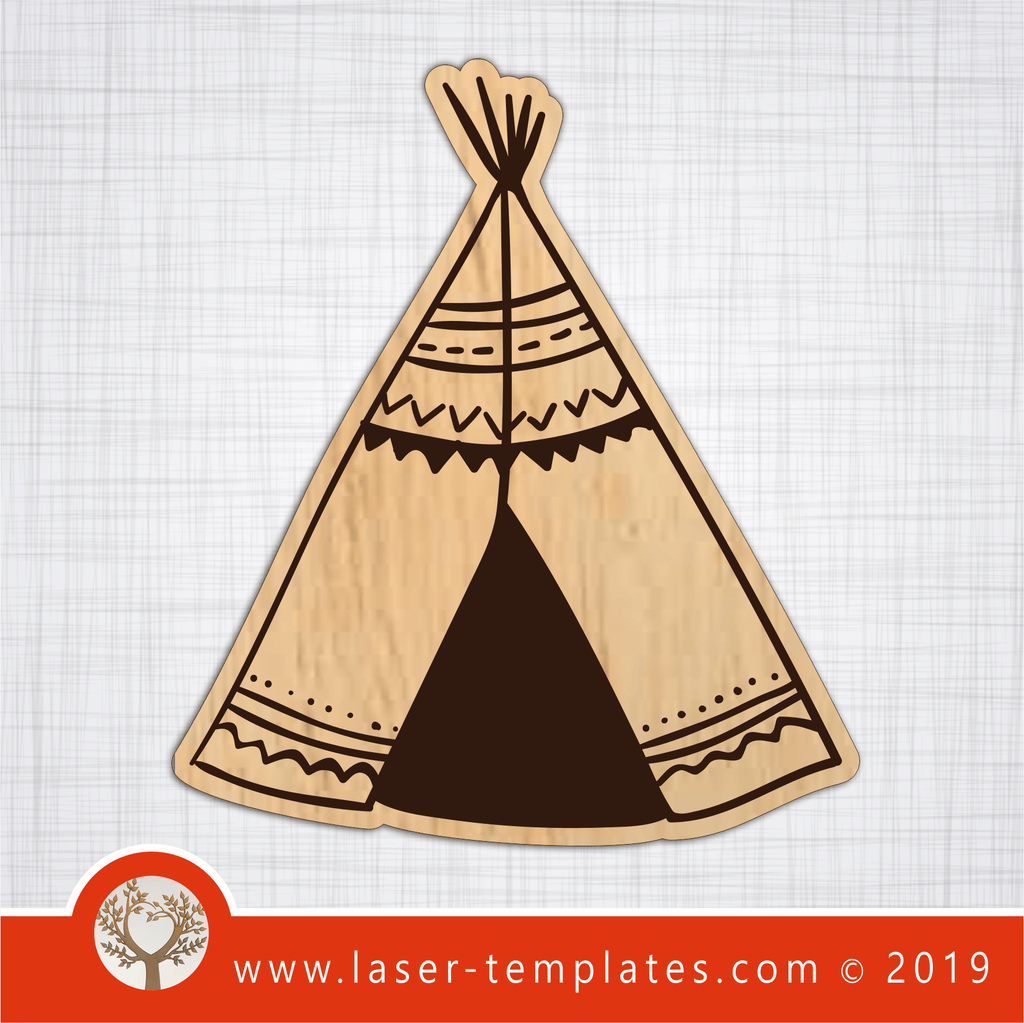 Laser Ready Native American Tipi 2 Vector – Laser Ready Templates