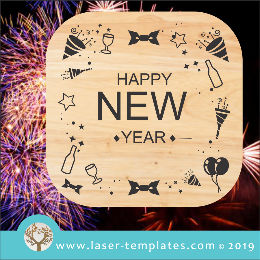 Laser cut template for New Years Sign 5 – Laser Ready Templates