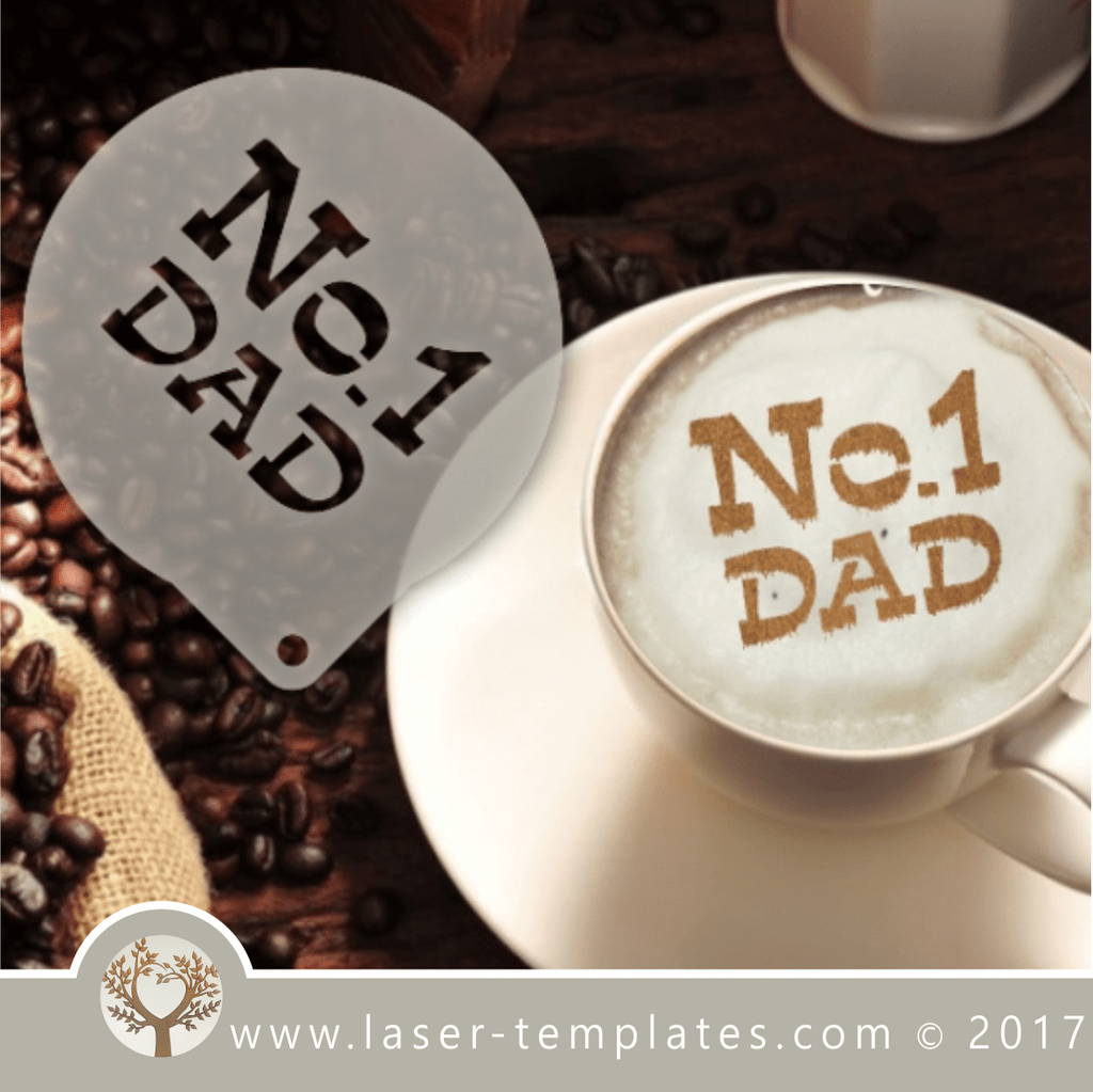 No. 1 DAD template, online design store – Laser Ready Templates