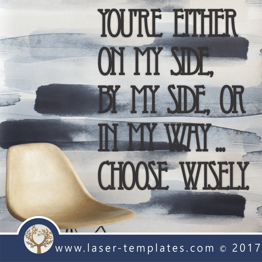 Laser Cut On My Side Wall Quote Template, Download Vector Designs ...