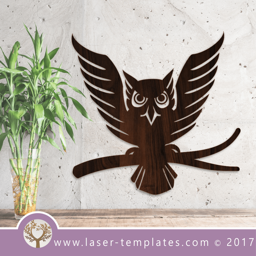 Laser Cut Owl On Branch Template, Download Laser Ready Vector Designs ...