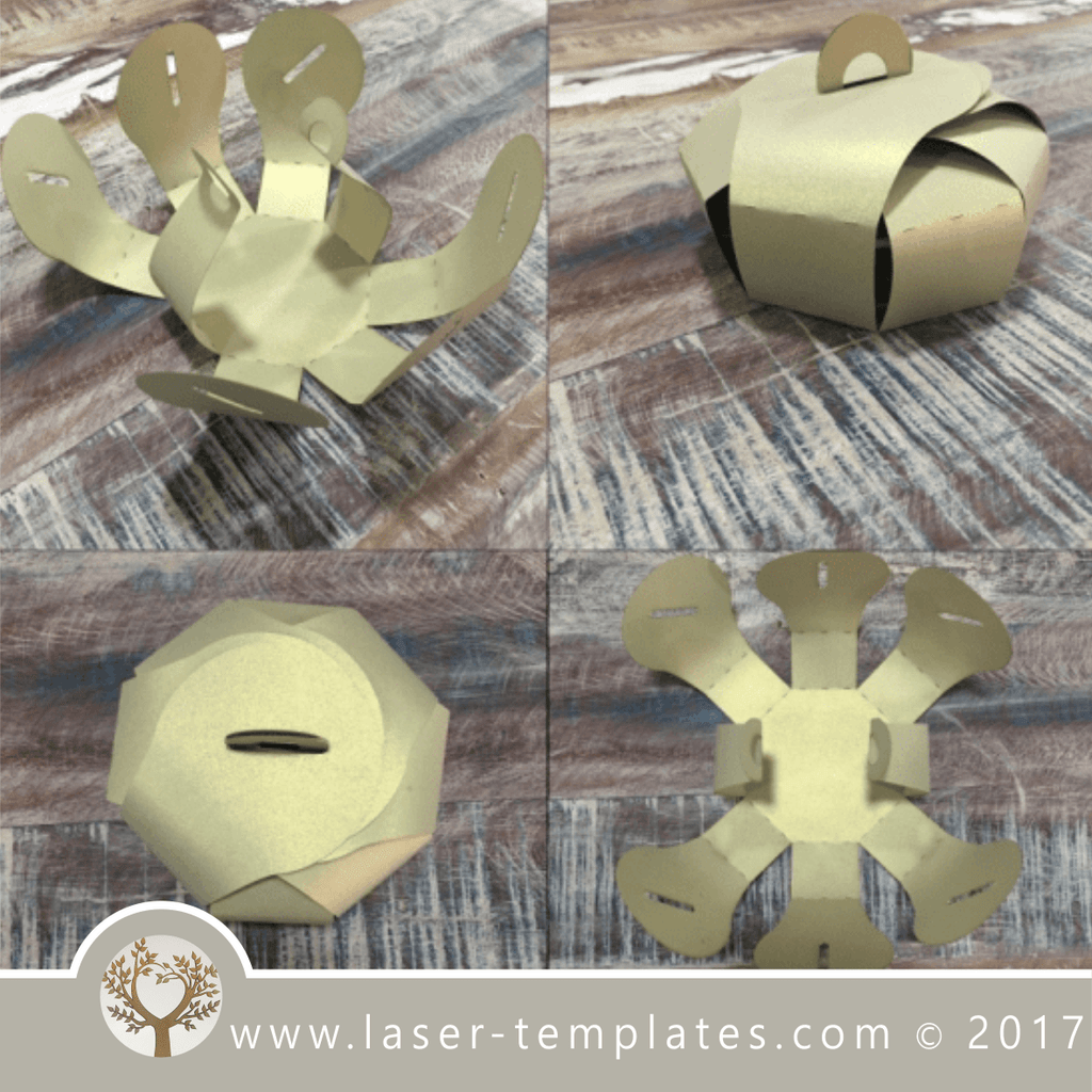 Paper box template for laser or hand cutting. Vector design. Print or ...