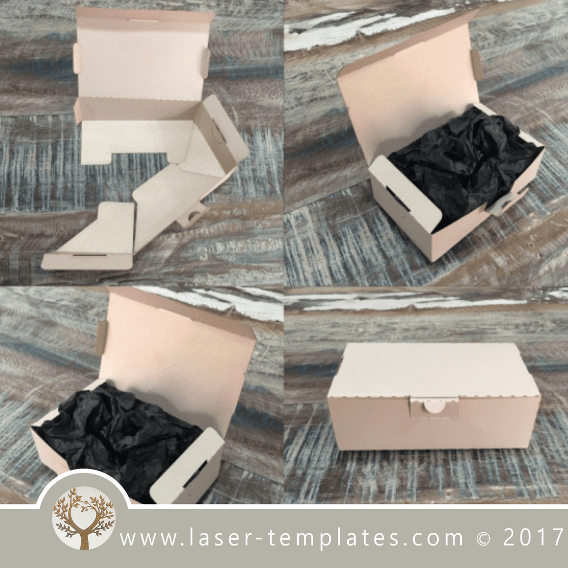 Paper box template for laser or hand cutting. Vector design. Print or ...