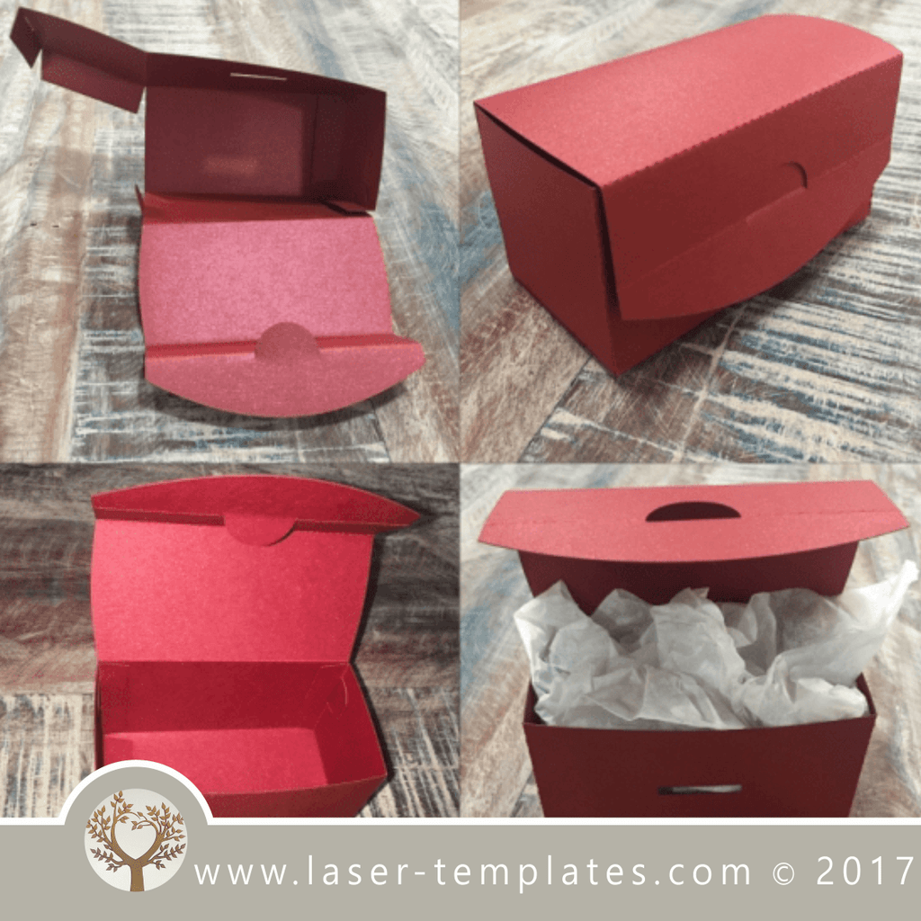 Paper box template for laser or hand cutting. Vector design. Print or ...