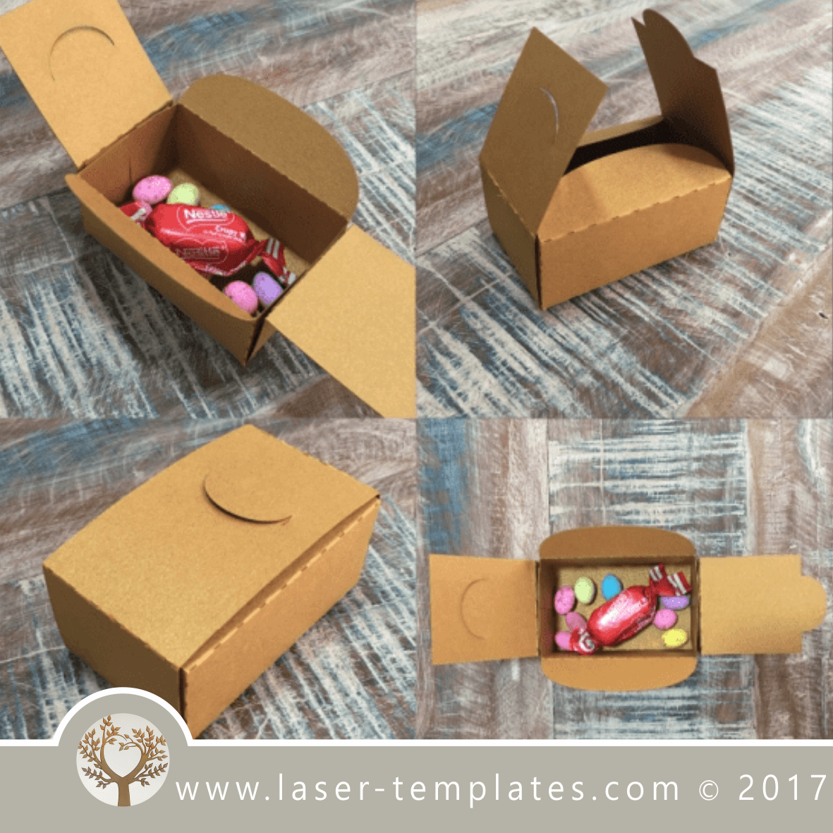 Paper box template for laser or hand cutting. Vector design. Print or ...