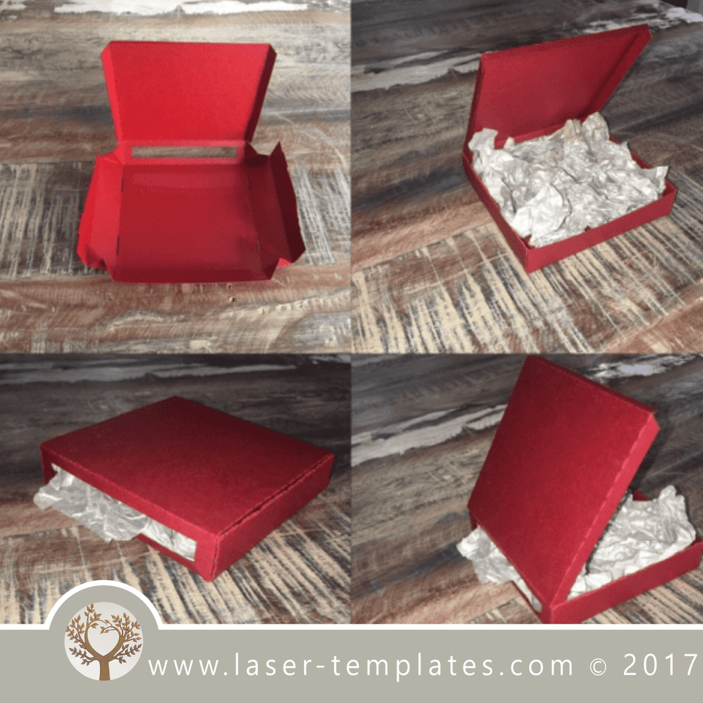 Paper box template for laser or hand cutting. Vector design. Print or ...