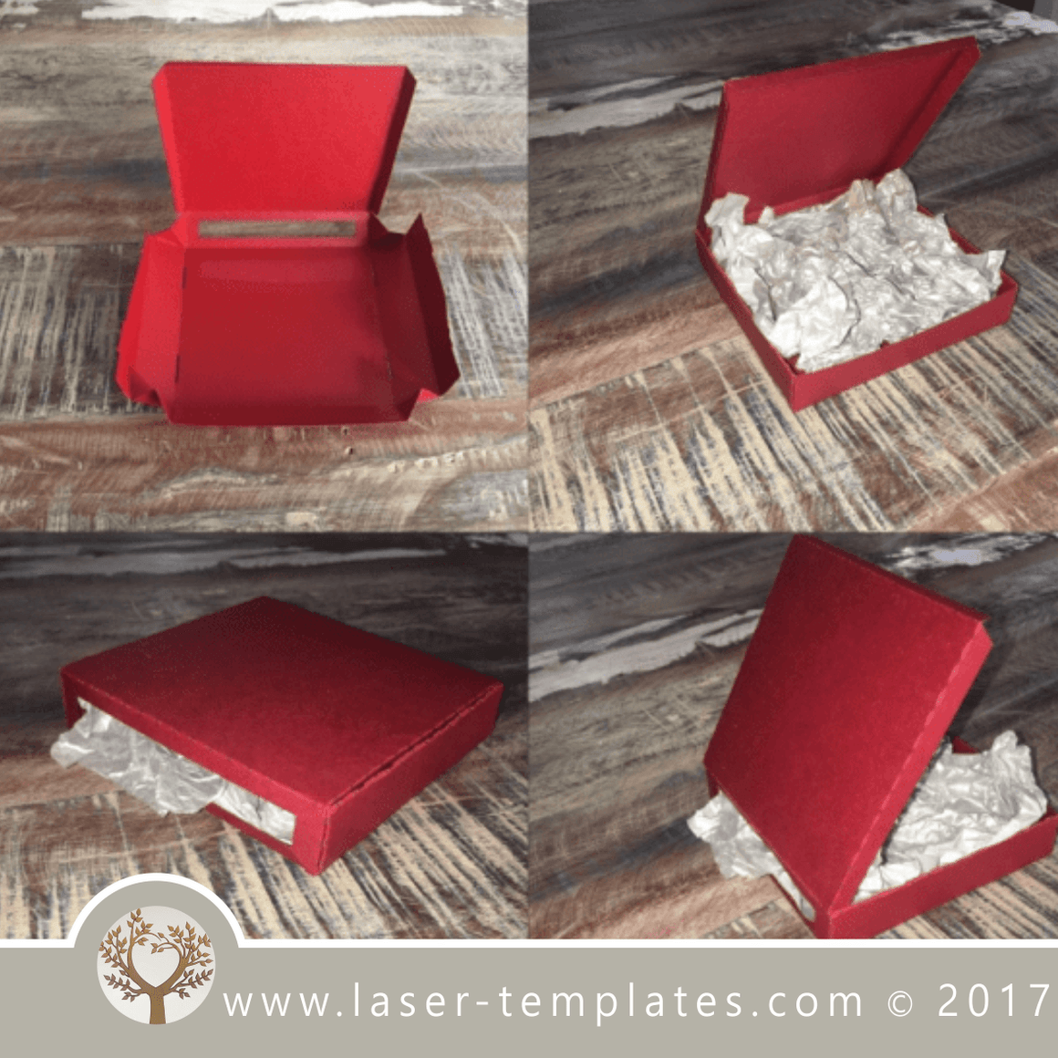 Paper box template for laser or hand cutting. Vector design. Print or ...