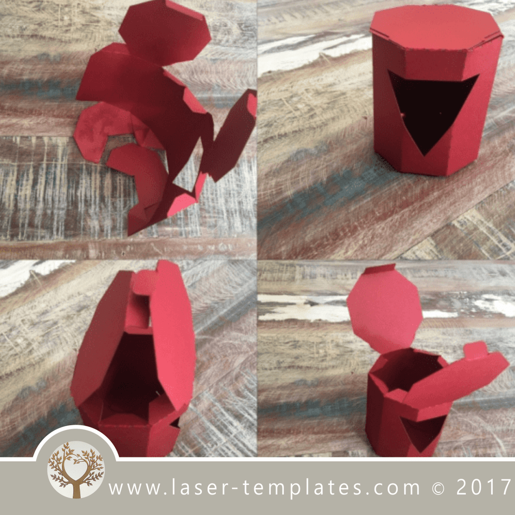 Paper box template for laser or hand cutting. Vector design. Print or ...