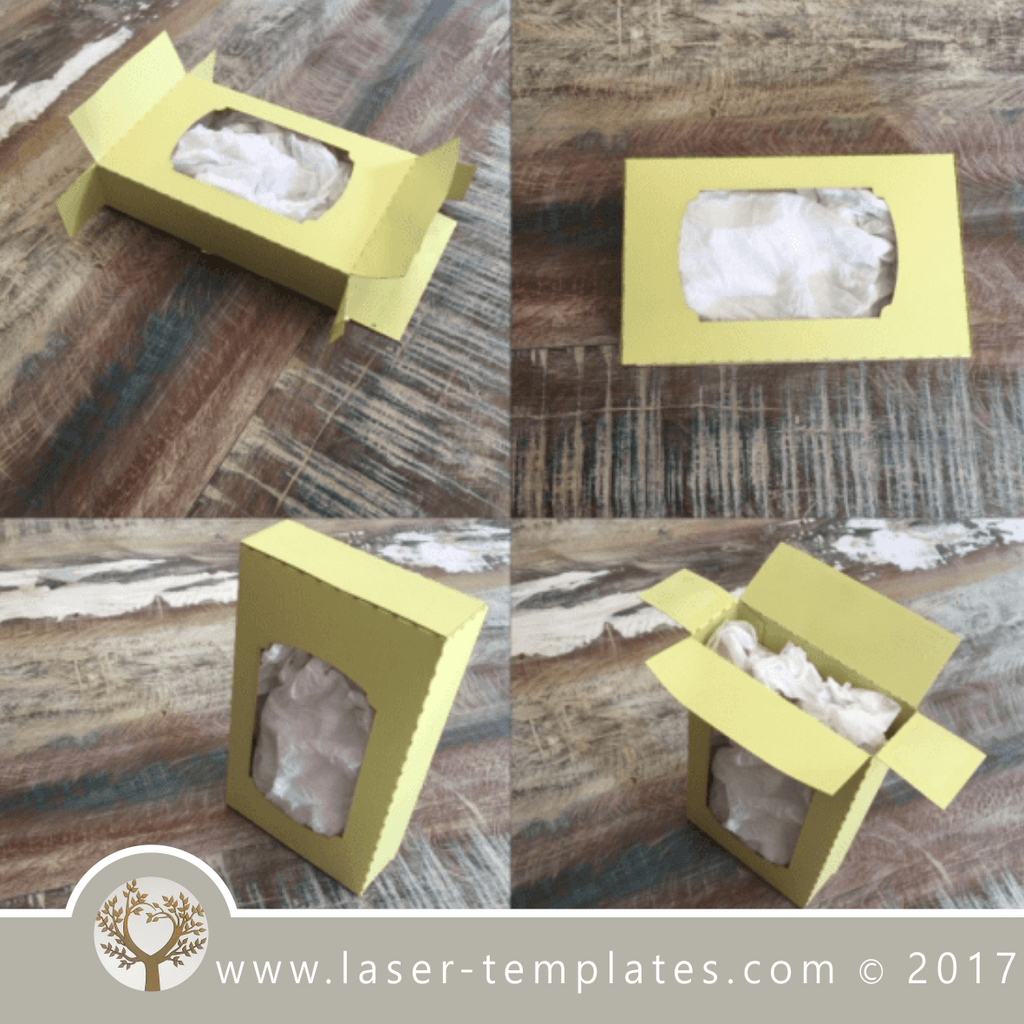 Paper box template for laser or hand cutting. Vector design. Print or ...