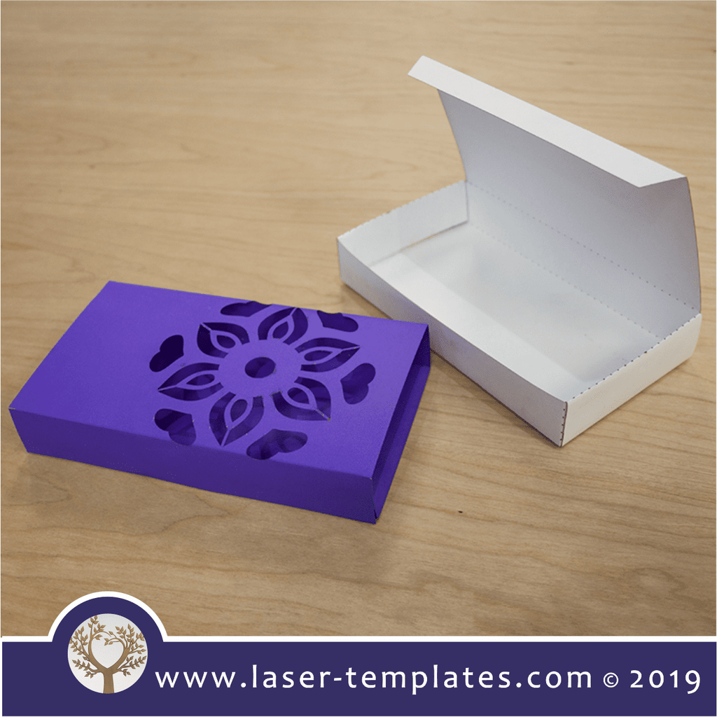 Laser cutPaper Box with sleeve - Flower – Laser Ready Templates