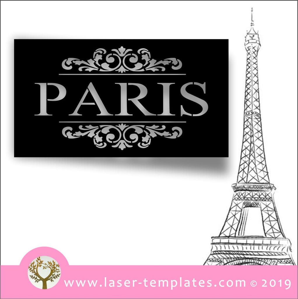 Laser cut template for Paris Stencil 1 – Laser Ready Templates