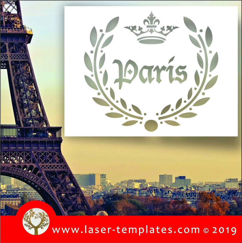 Laser cut template for Paris Stencil 2 – Laser Ready Templates