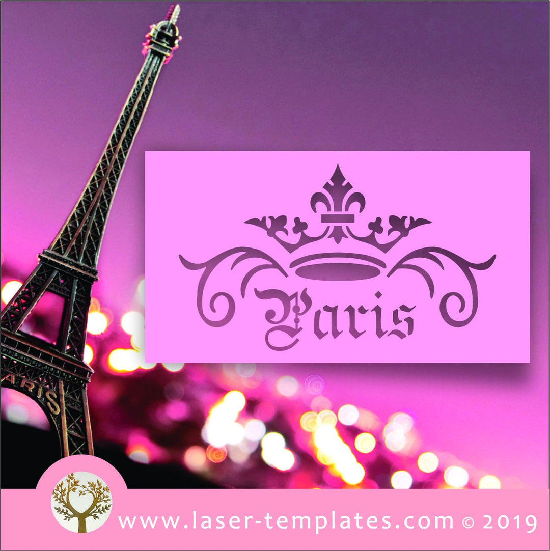Laser cut template for Paris Stencil 3 – Laser Ready Templates