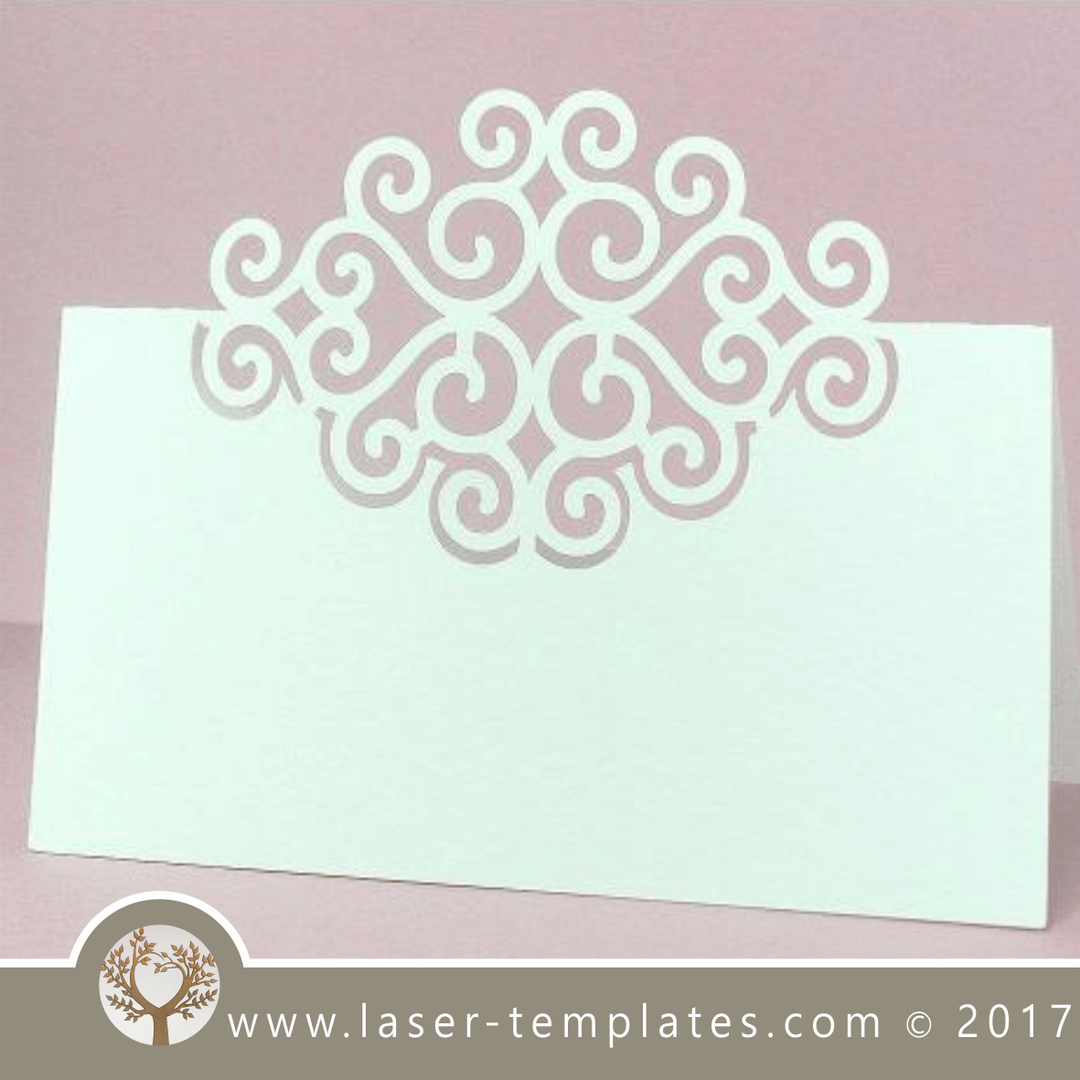 Laser cut wedding place / name card template, download design. – Laser ...
