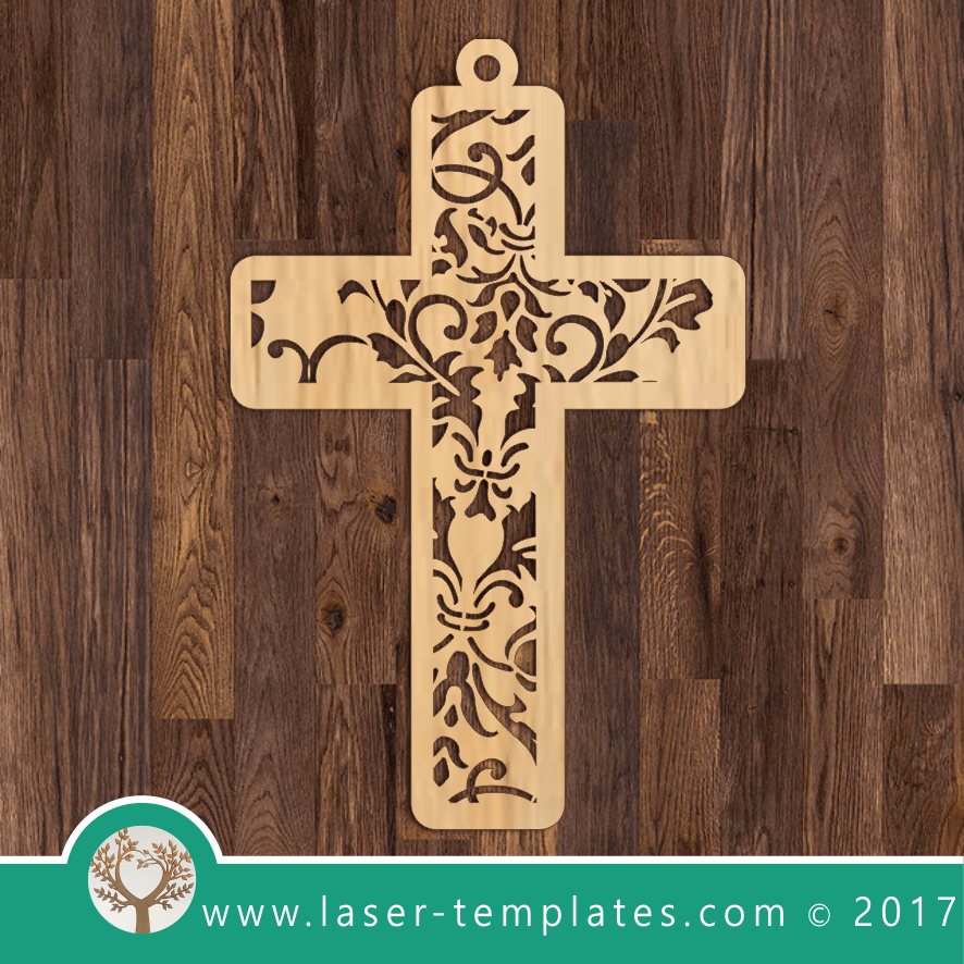 Patterned Cross laser cut template, download vector designs. – Laser ...