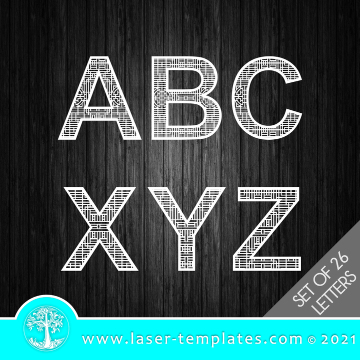Laser cut template for Patterned Letters – Laser Ready Templates