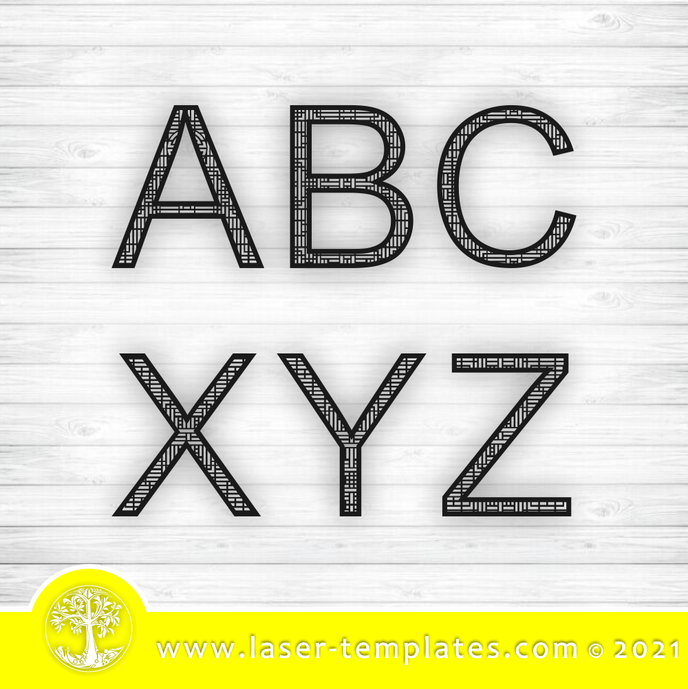 Laser cut template for Patterned Letters – Laser Ready Templates
