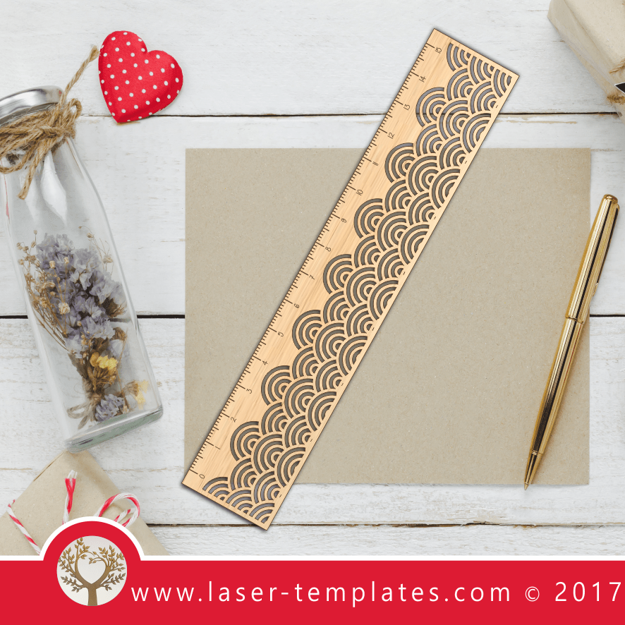 15cm Patterned Metric Ruler Laser Template, Download Vector Designs ...