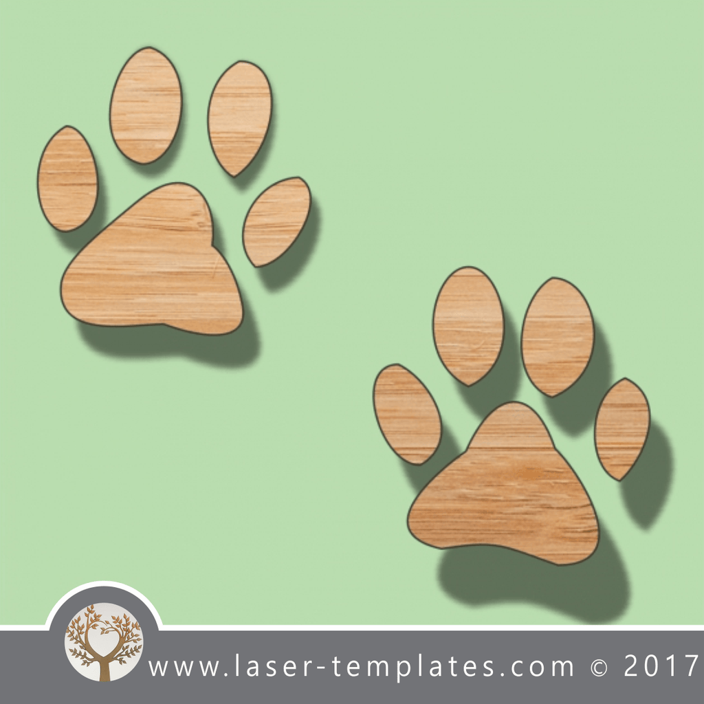 Paw print template, online laser cut design store. Download Vector ...