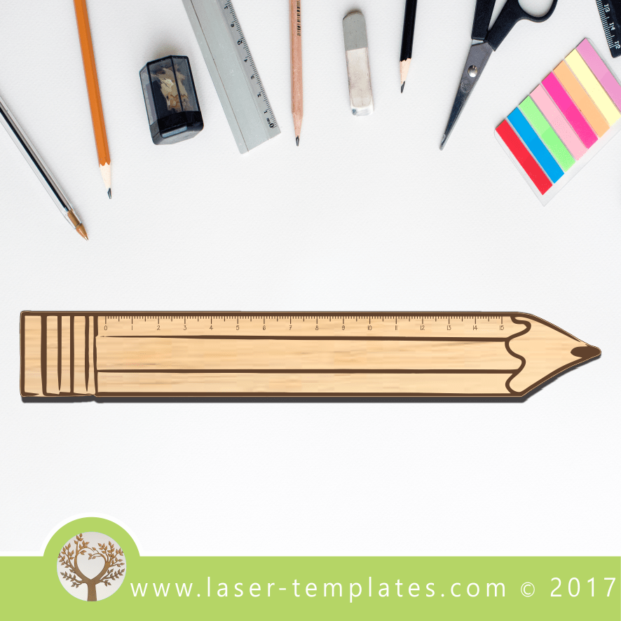 15cm Pencil Metric Ruler Laser Template, Download Vector Designs ...
