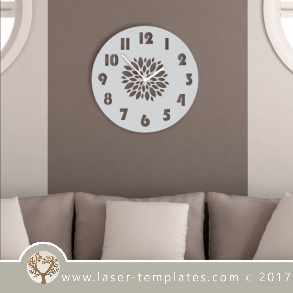 Template, perfect for Laser cut clocks, stencils, interior design decor ...