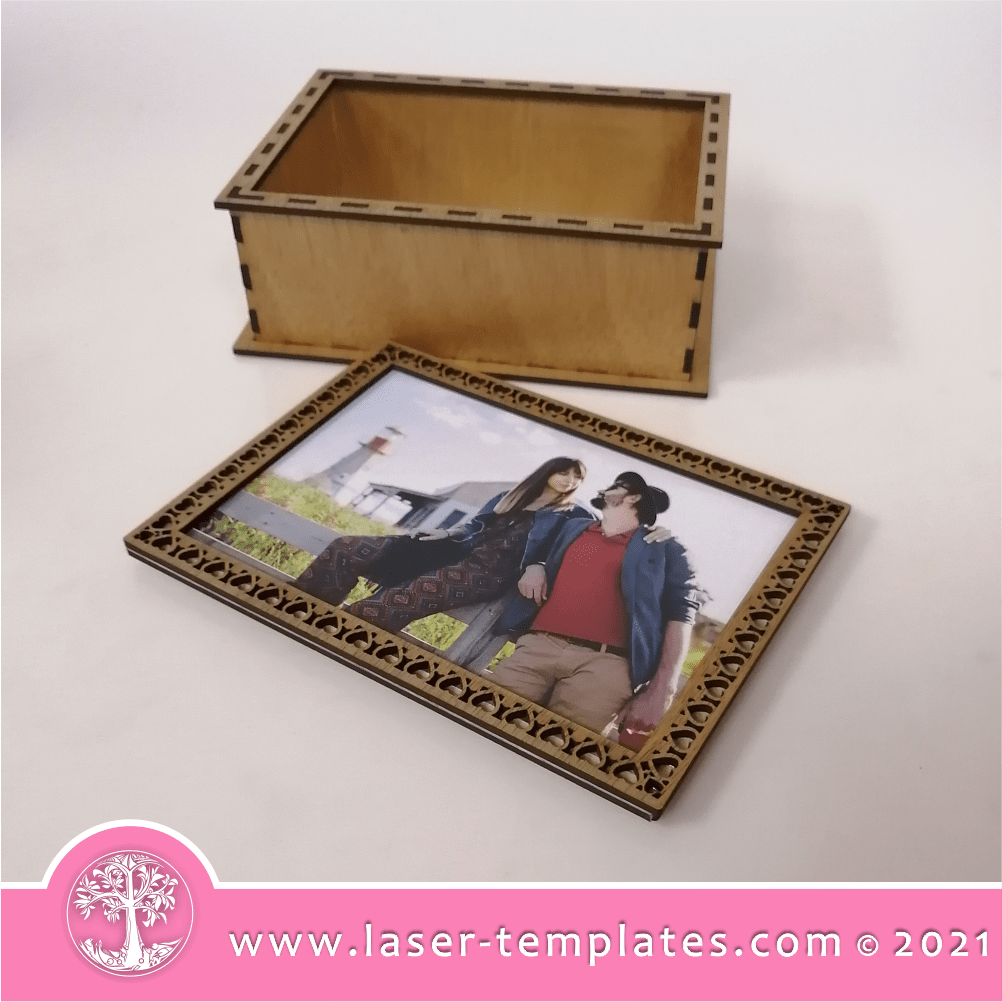 Laser cut template for Photo Frame Box – Laser Ready Templates