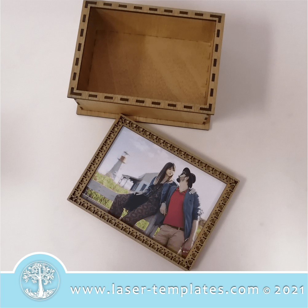 Laser cut template for Photo Frame Box – Laser Ready Templates