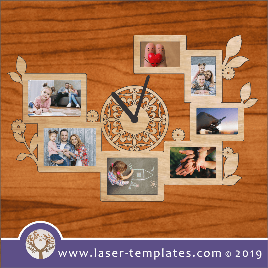 laser cutting templates Photo Frame Clock – Laser Ready Templates