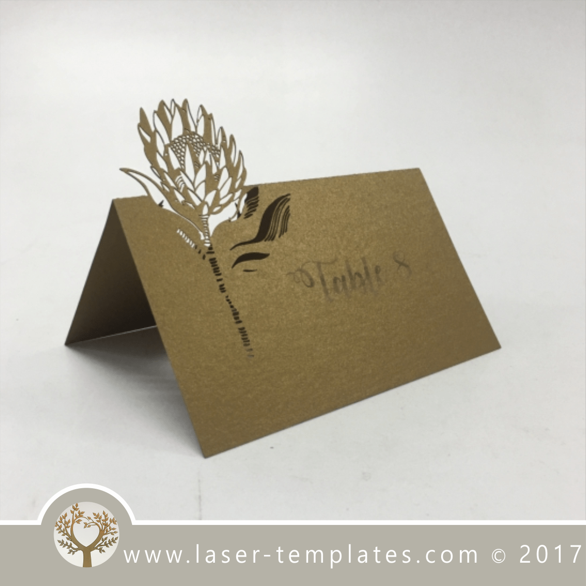 Laser cut wedding place / name card template, download design. – Laser ...