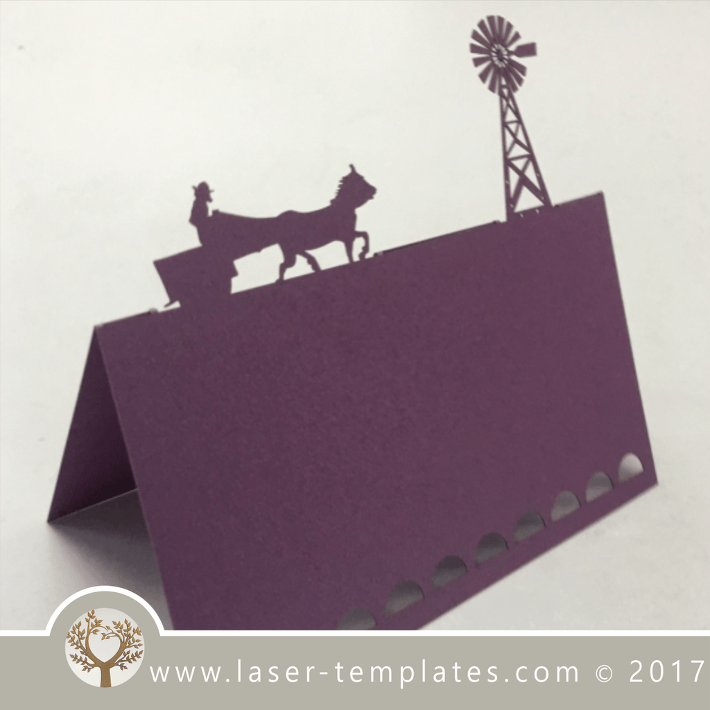 Laser cut wedding place / name card template, download design. – Laser ...