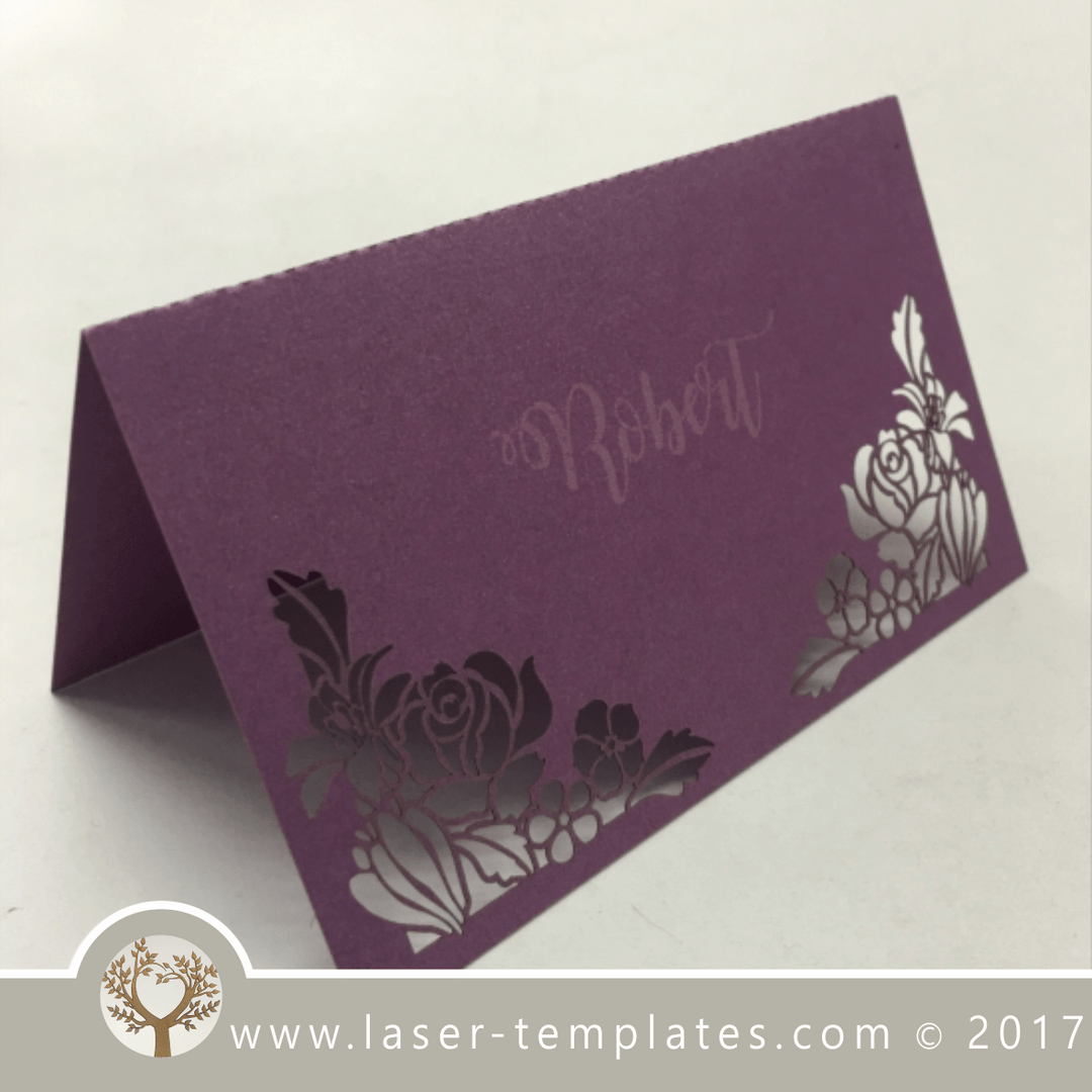Laser cut wedding place / name card template, download design. – Laser ...