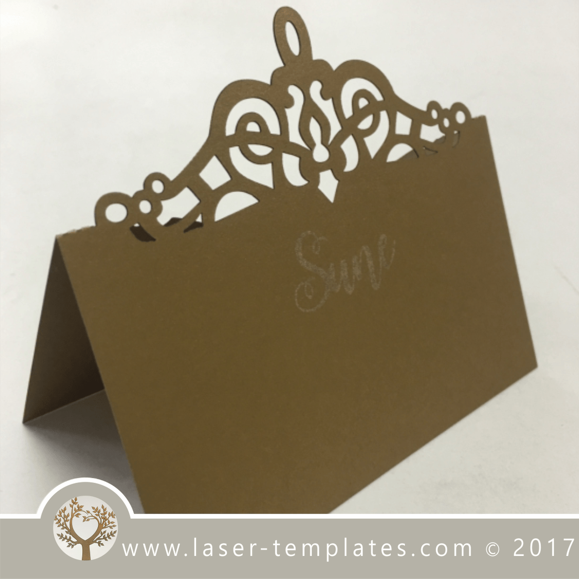 Laser cut wedding place / name card template, download design. – Laser ...