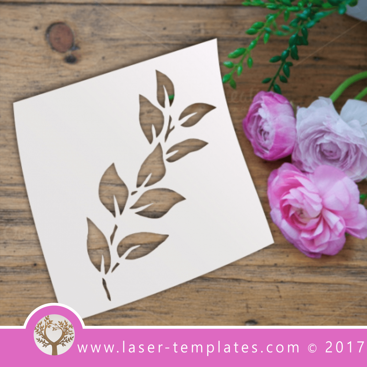 Leaf STENCIL template. Laser cut stencils. Vector online store, free designs. Plant Stencil01 ...