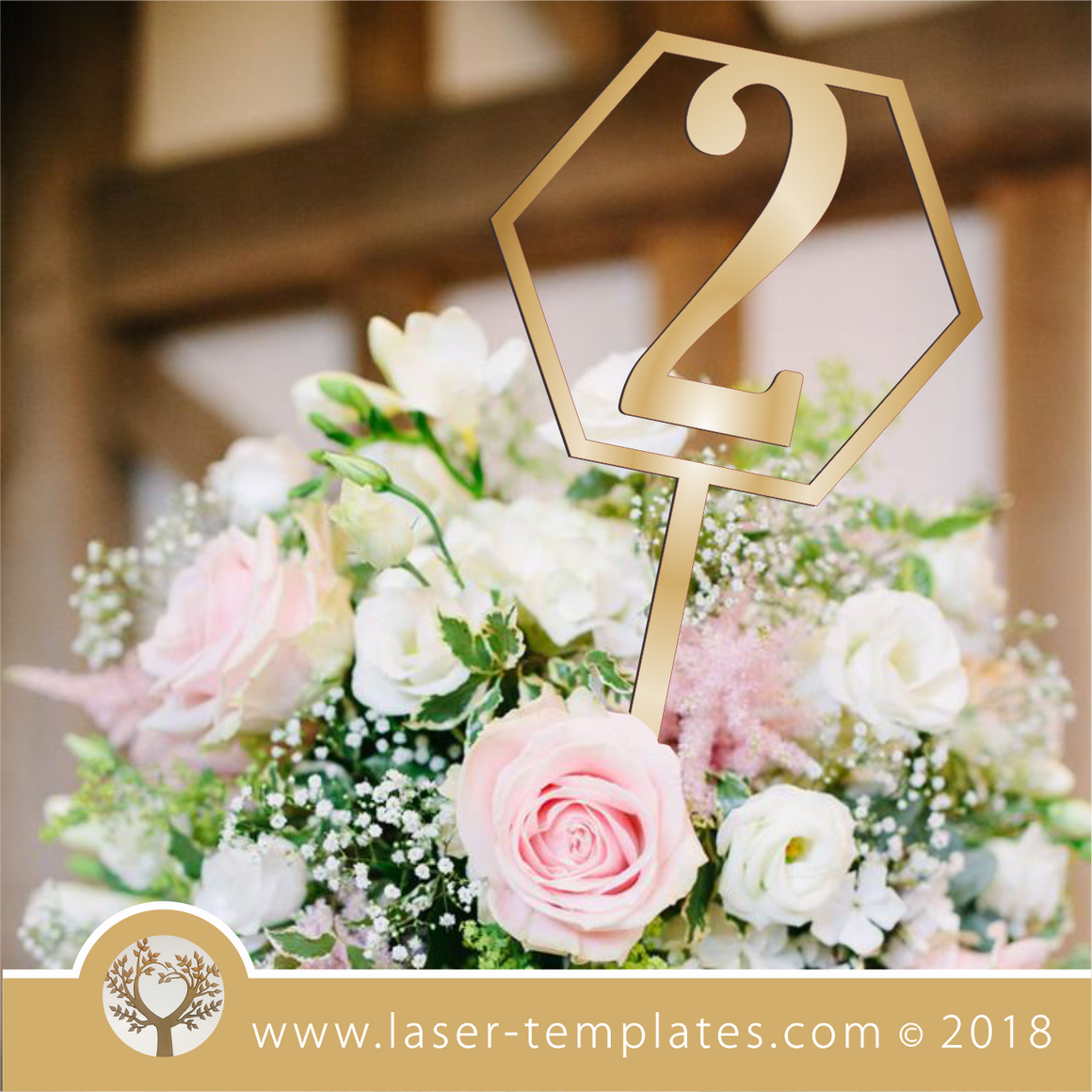 Laser Cut Polygon Wedding Table numbers template – Laser Ready Templates