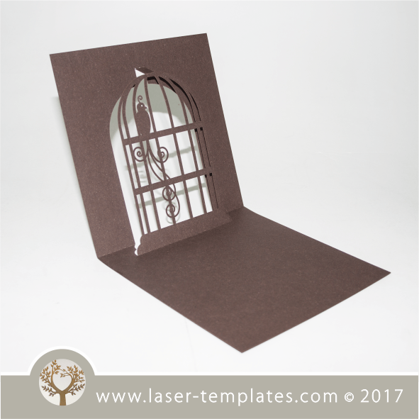 Pop Up Bird Cage Card. Laser Cut Template, Download Vector – Laser ...