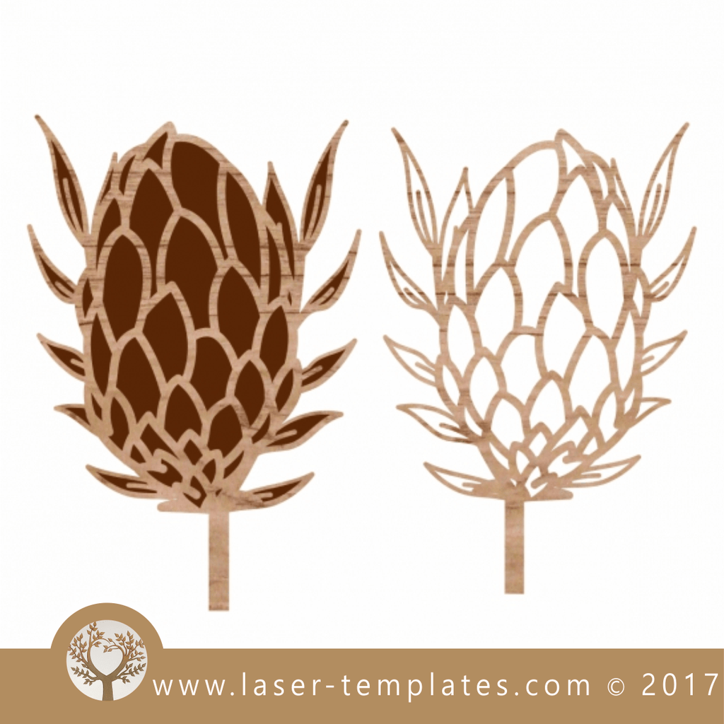 Protea cut and engrave laser template, design, pattern. Online store ...