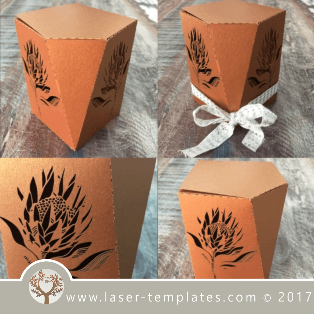 Protea laser cut wedding gift box template – Laser Ready Templates